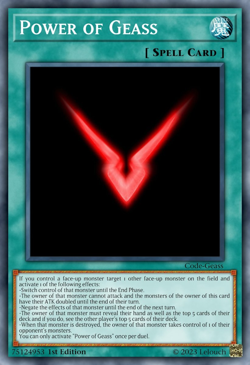 Code Geass Realistic Cards Yugioh Card Maker Forum